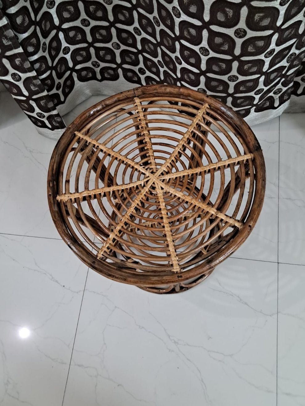 Handcrafted Cane Coffee Round Table (25″ H) | Rattan Centre Table for ...